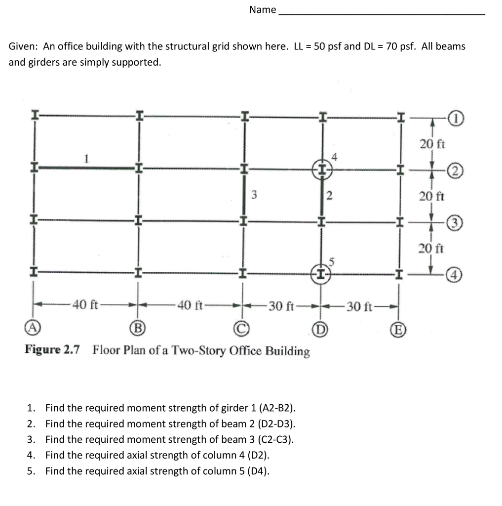 Solved Name Given: An office building with the structural | Chegg.com