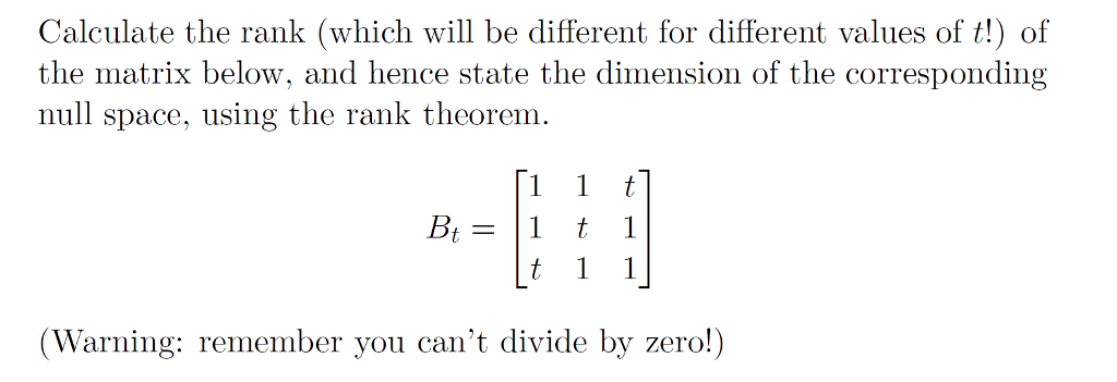 Solved Calculate the rank (which will be different for | Chegg.com