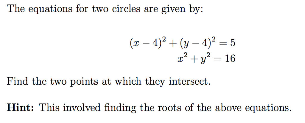 Solved The equations for two circles are given by: (x - | Chegg.com
