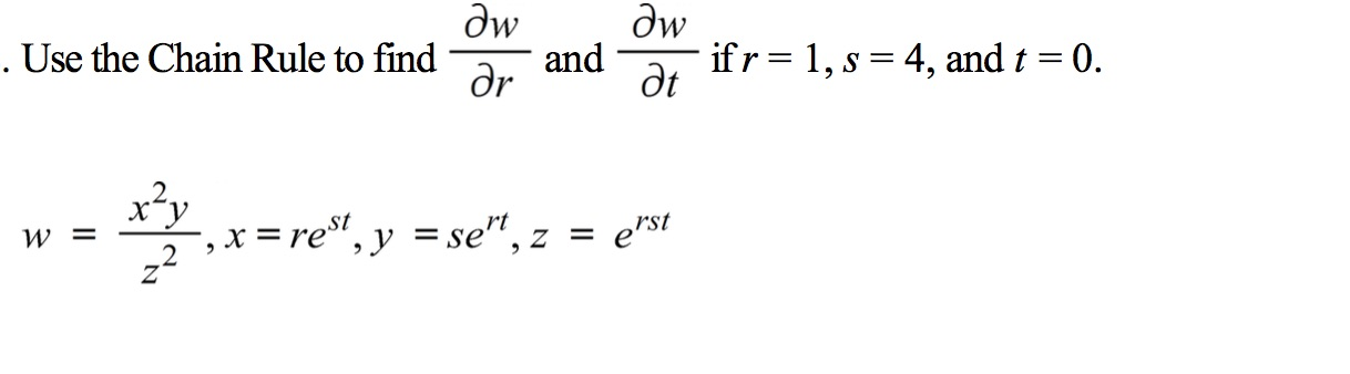 Solved Use the Chain Rule to find delta w/delta r and delta | Chegg.com