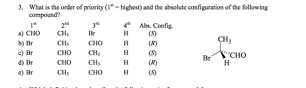 Solved What is the order of priority (1st = highest) and the | Chegg.com