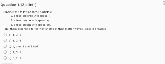 Solved Consider the following three particles: a free | Chegg.com