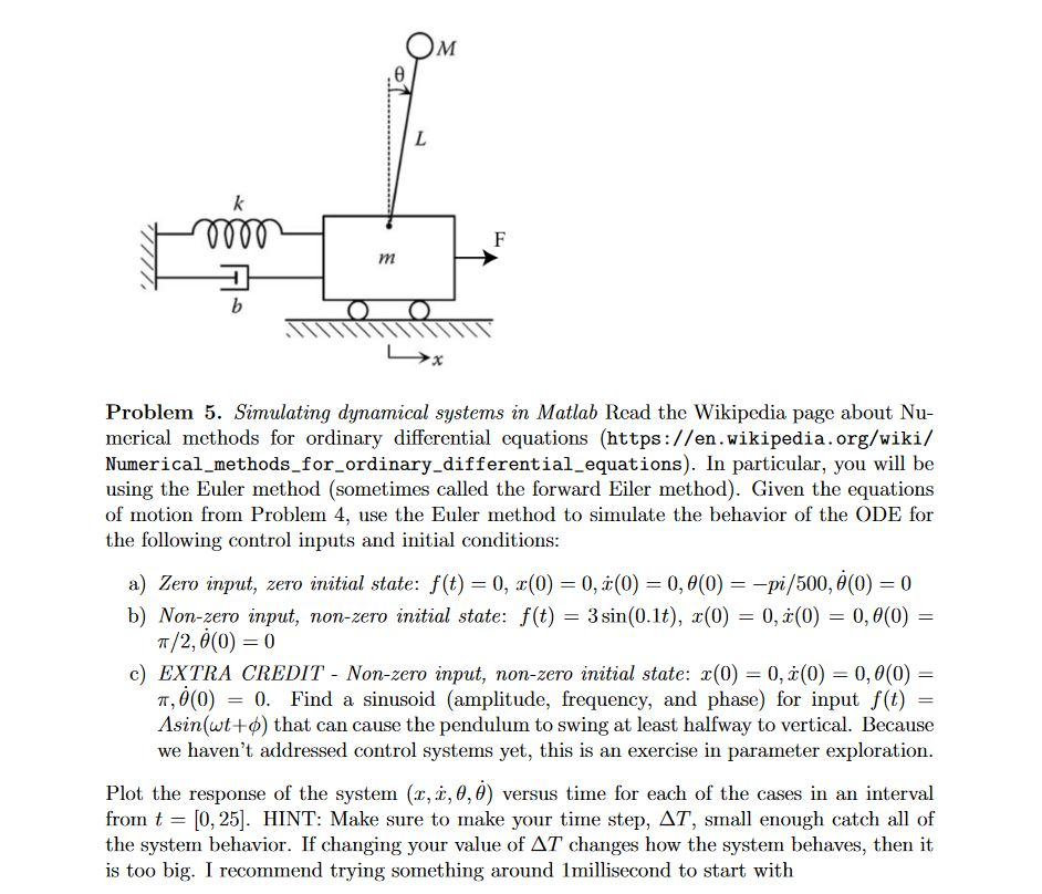 Solved Problem 5 Simulating Dynamical Systems In Matlab