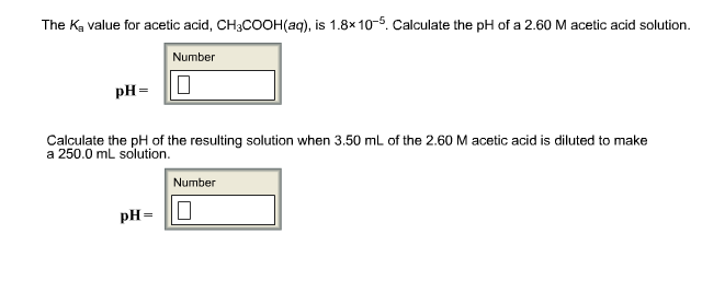 Solved The K_ value for acetic acid, CH_3COOH(aq), is 1.8 | Chegg.com