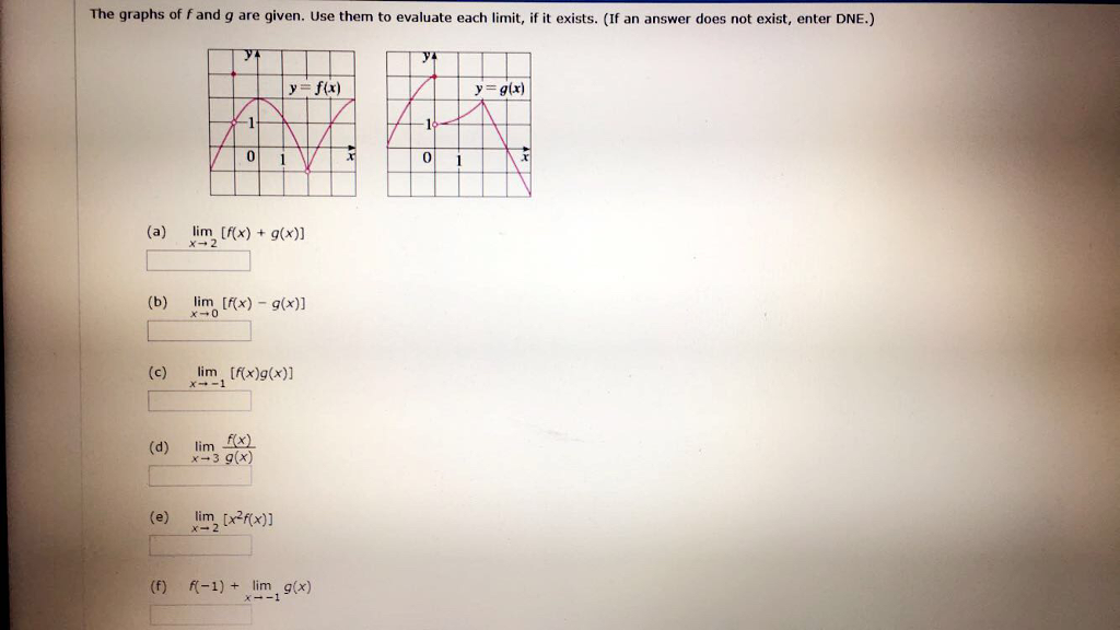 Solved The graphs of f and g are given. Use them to evaluate | Chegg.com