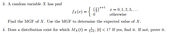 Solved A Random Variable X Has Pmf 4 1 S 12 Fx Z Z
