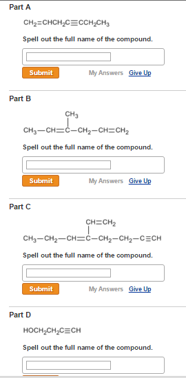 Solved Give the systematic names for the following: | Chegg.com