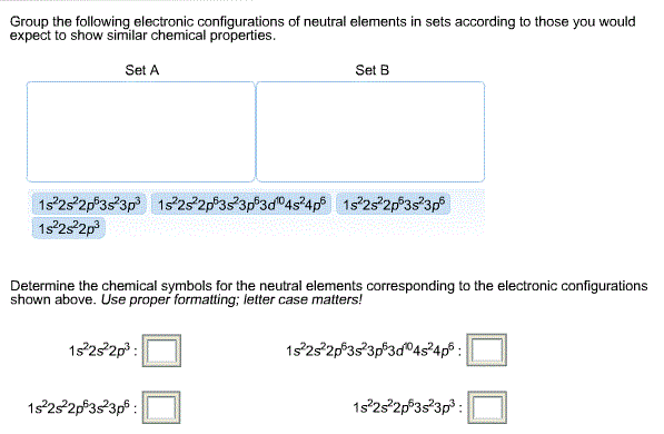 Solved Group the following electronic configurations of | Chegg.com