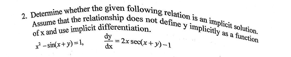 Solved Determine whether the given following relation is an | Chegg.com