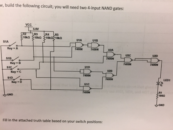 Solved build the following circuit; you will need 4-input | Chegg.com