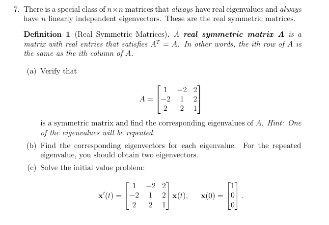 Solved There is a special class of n times n matrices that | Chegg.com