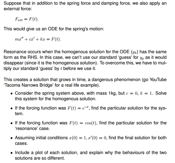 Solved Suppose that in addition to the spring force and | Chegg.com