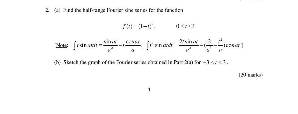 Solved Find the half-range Fourier sine series for the | Chegg.com