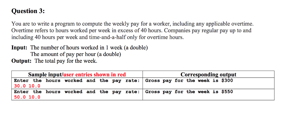 Solved Question 3: You are to write a program to compute the | Chegg.com
