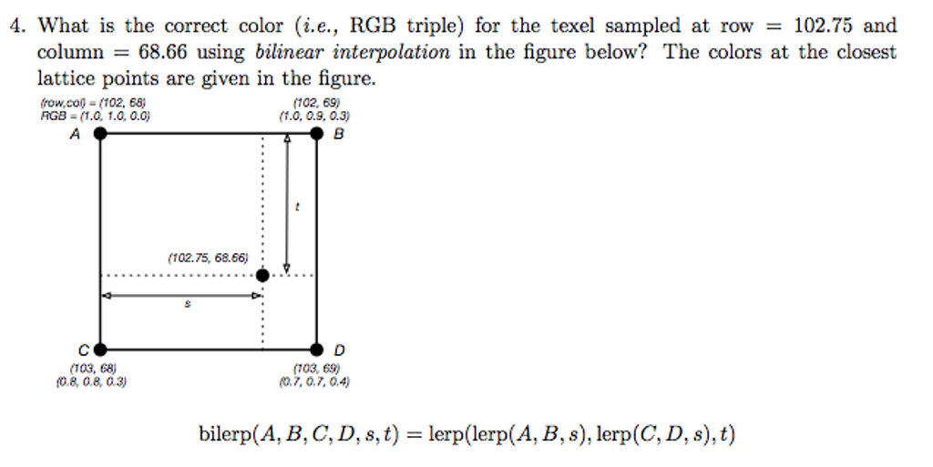What is the correct color (i.e., RGB triple) for the | Chegg.com
