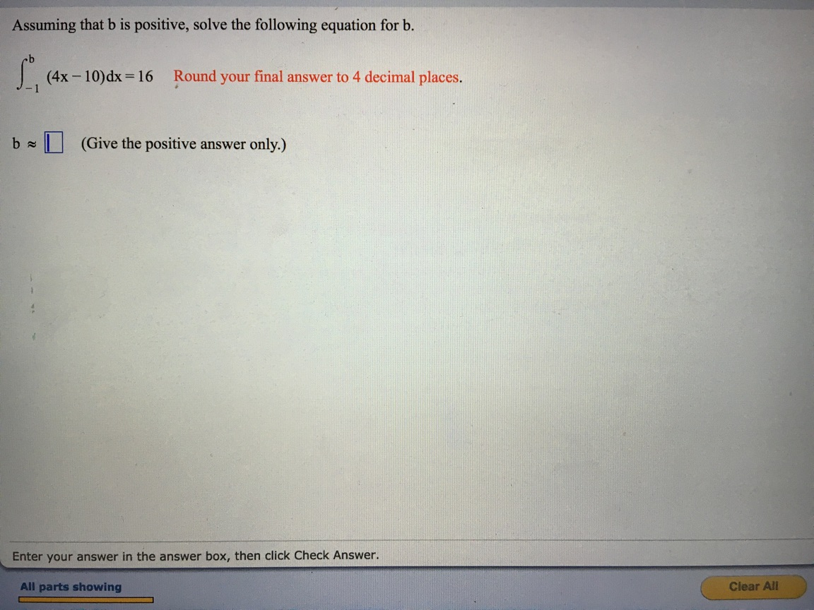 Solved Assuming that b is positive, solve the following | Chegg.com
