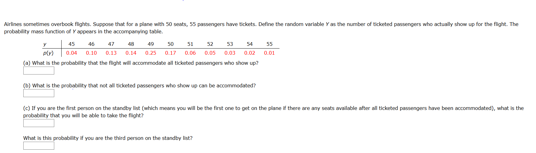 Solved Airlines sometimes overbook flights. Suppose that for | Chegg.com