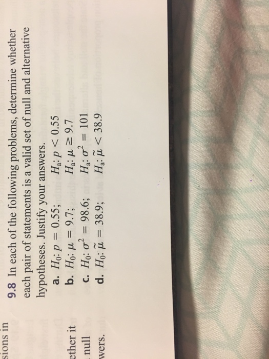 Solved In each of the following problems, determine whether | Chegg.com