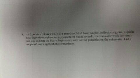 Solved Draw a p-n-p BJT transistor, label base, emitter, | Chegg.com