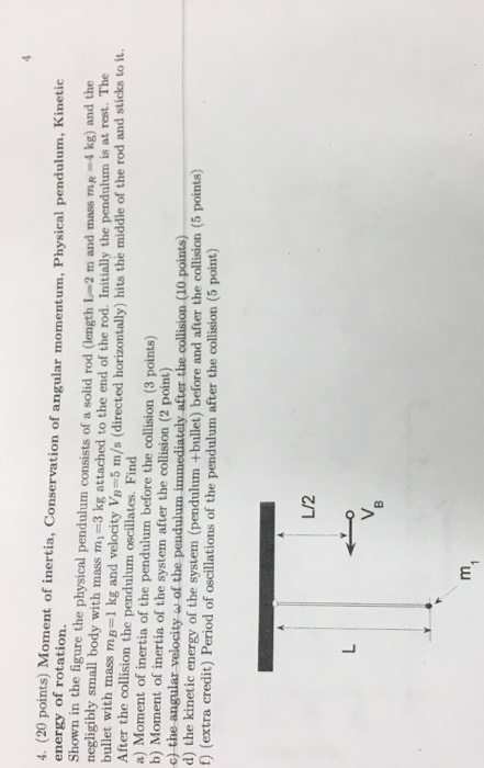 Solved Moment Of Inertia Conservation Of Angular Momentum