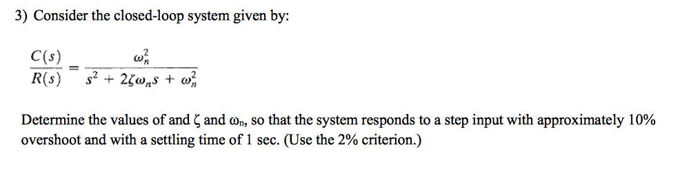 Solved Consider the closed-loop system given by: C(s)/R(s) | Chegg.com