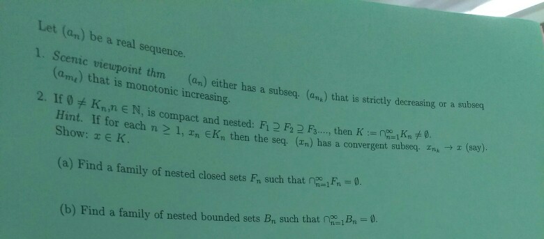 Solved Let (am) be a real sequence. ame) that is monotonic | Chegg.com