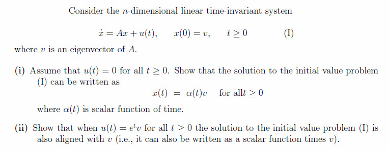 Consider the n-dimensional linear time-invariant | Chegg.com