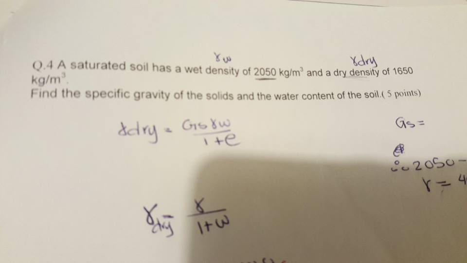 Solved A saturated soil has a wet density of 2050 kg/m^3 and | Chegg.com