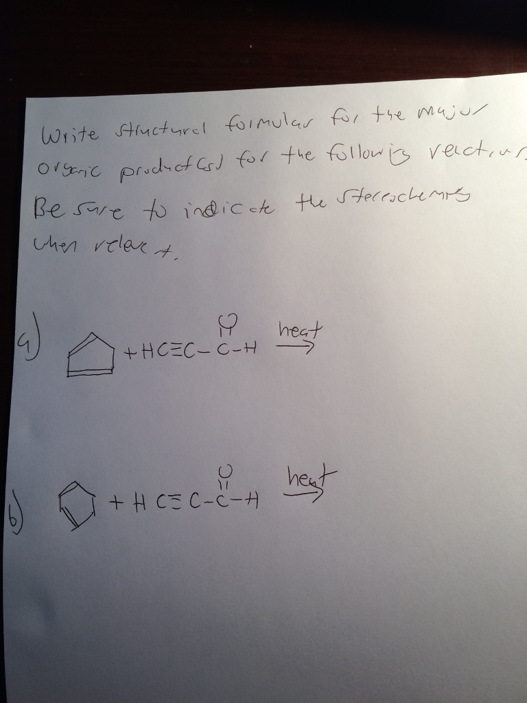 Solved Write structural formulas for the major organic | Chegg.com