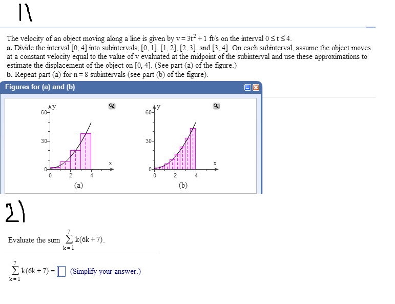 Solved The velocity of an object moving along a line is | Chegg.com