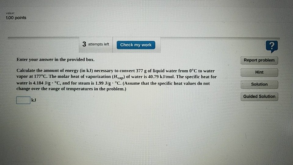 Solved value: 1.00 points 3 attempts let Check my work 2 | Chegg.com