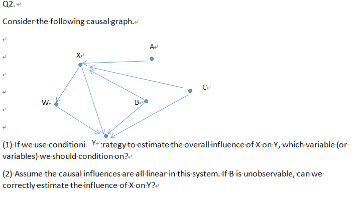 Consider the-following causal graph! (1) If we use | Chegg.com