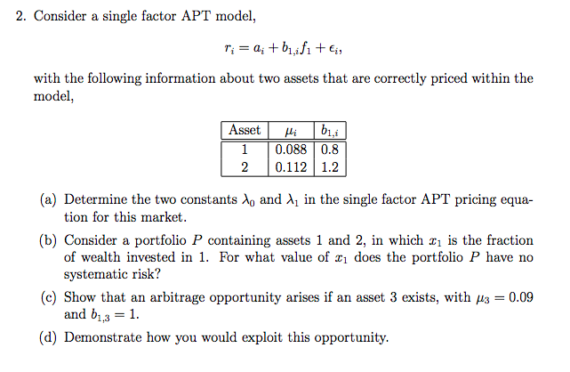 2 Consider A Single Factor APT Model With The Chegg 2-consider-a-single-factor-apt-model-with-the-chegg