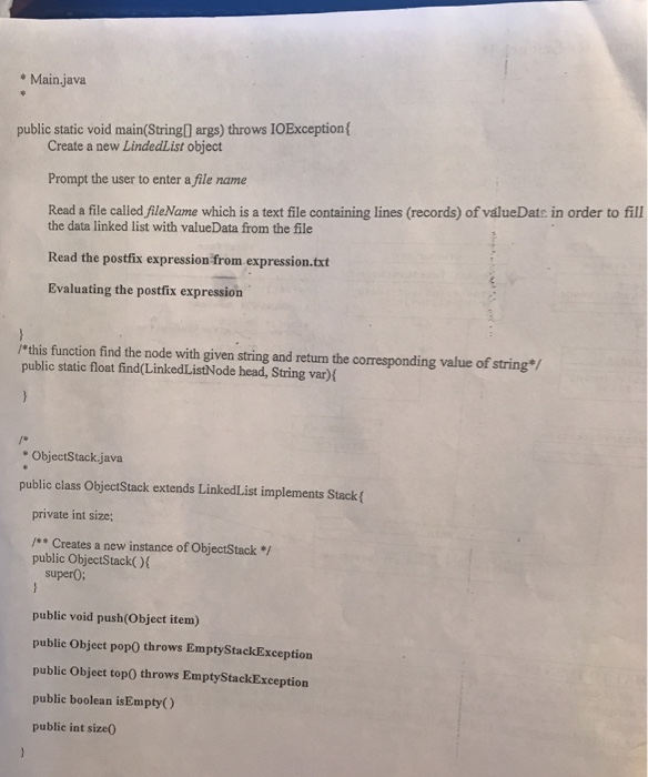 Write a program that evaluates postfix expressions by | Chegg.com