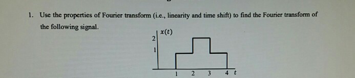 Solved Use the properties of Fourier transform (i.e., | Chegg.com