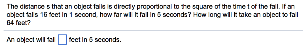 Solved The distance s that an object falls is directly | Chegg.com