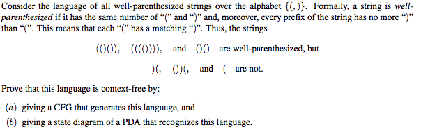 Consider the language of all well-parenthesized | Chegg.com