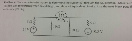 Solved Use source transformation to determine the current | Chegg.com
