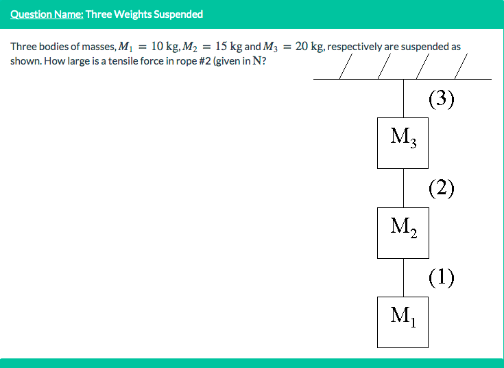 Solved Three bodies of masses, M1 = 10 kg,M2 = 15 kg and M3 | Chegg.com