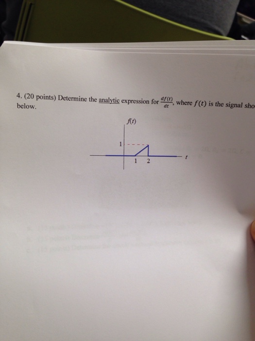 Solved Determine the analytic expression for df(t)/dt, where | Chegg.com