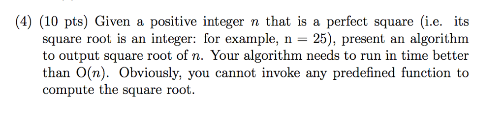 Solved Given a positive integer n that is a perfect square | Chegg.com