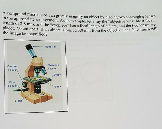 Solved A compound microscope can greatly magnify an object | Chegg.com