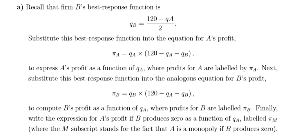 Solved 2) Consider the Stackelberg model we discussed in | Chegg.com