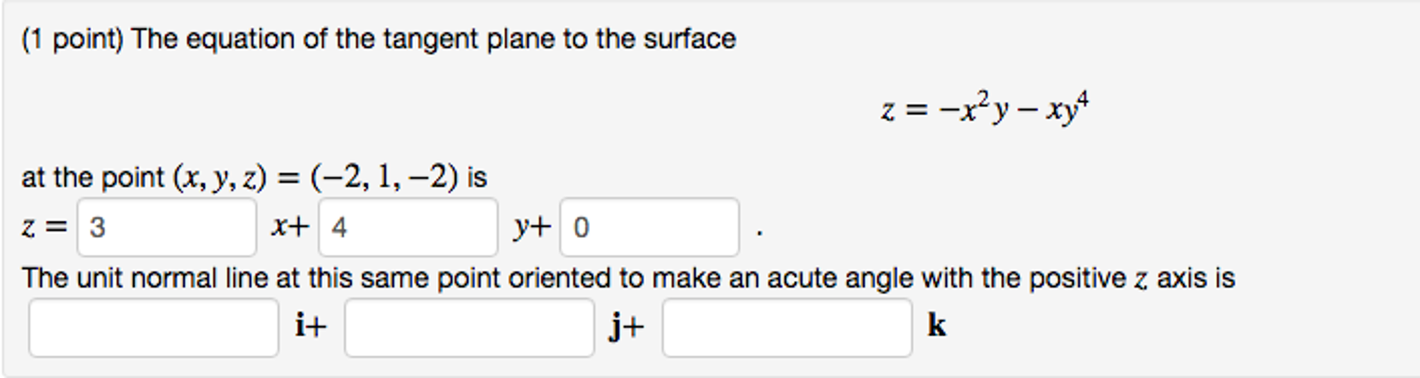 Solved The equation of the tangent plane to the surface z = | Chegg.com
