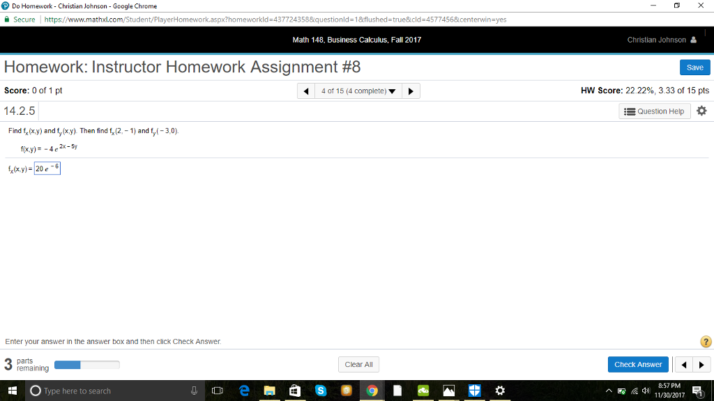 Solved Do Homework - Christian Johnson - Google Chrome 슬 | Chegg.com