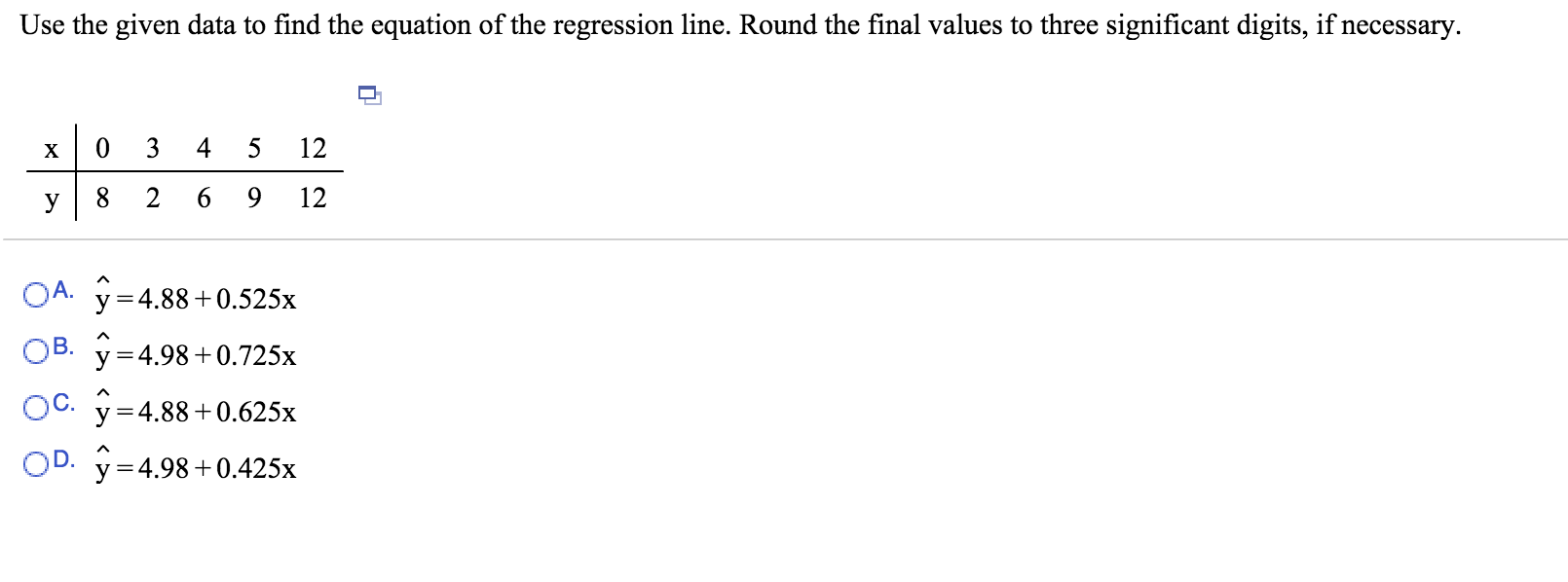 Solved Use the given data to find the equation of the | Chegg.com