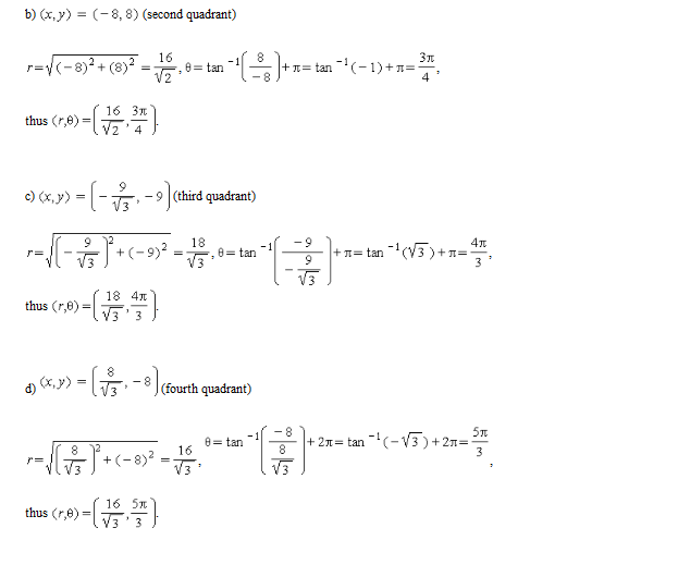 Solved Find polar coordinates with positive r and 0 le theta | Chegg.com