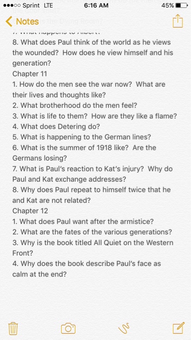 All Quiet On A Western Front Questions 9-12 | Chegg.com