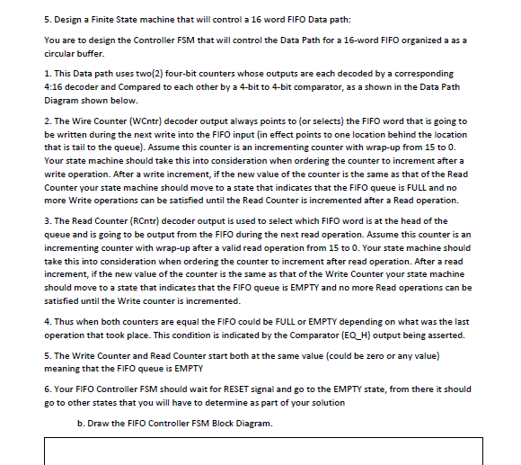Design a Finite State machine that will control a 16 | Chegg.com