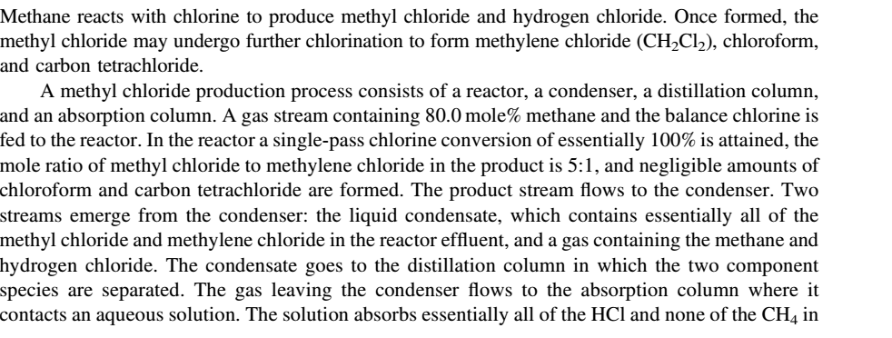 Solved Methane reacts with chlorine to produce methyl | Chegg.com